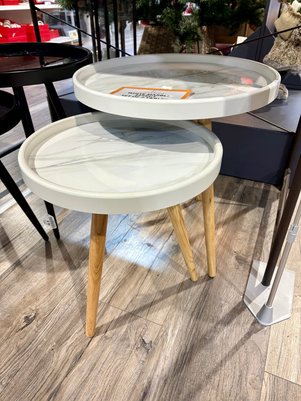 The Grange Collection Set of 2 Marble Effect Tables - 6408046 – Dermot ...