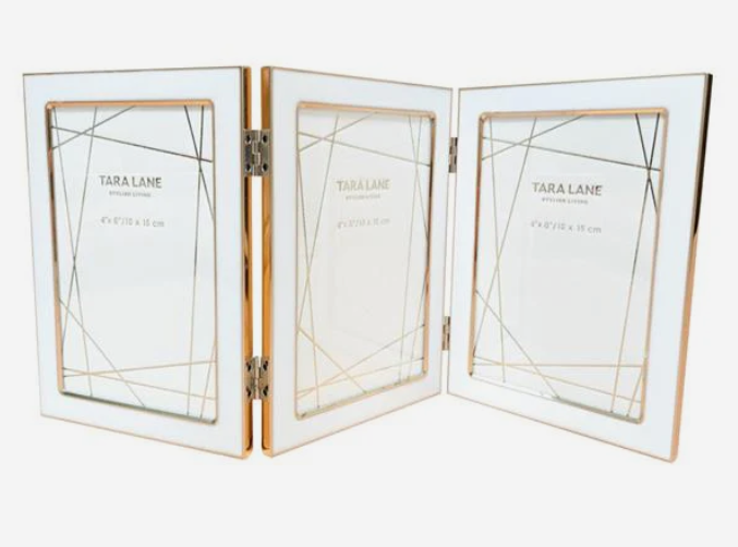 Tara Lane Ella 4 x 6 White & Gold Folding Photo Frame - 645311 – Dermot ...